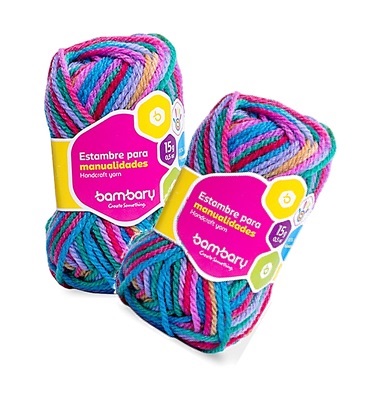LANA ESCOLAR TRICOLOR BAMBARY 990 NEONES 15g | Manualidades Y Más